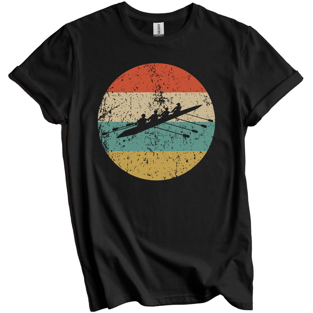 Rowing Shirt - Crew Coach Gift - Crew Boat Rowing Silhouette Retro ...