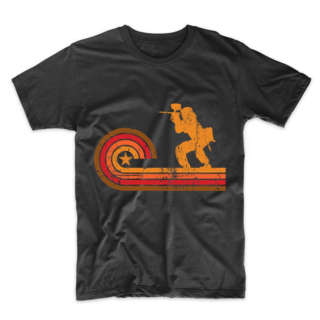 Paintball Shirt - Retro Style Paintball Player Silhouette Paintball T ...