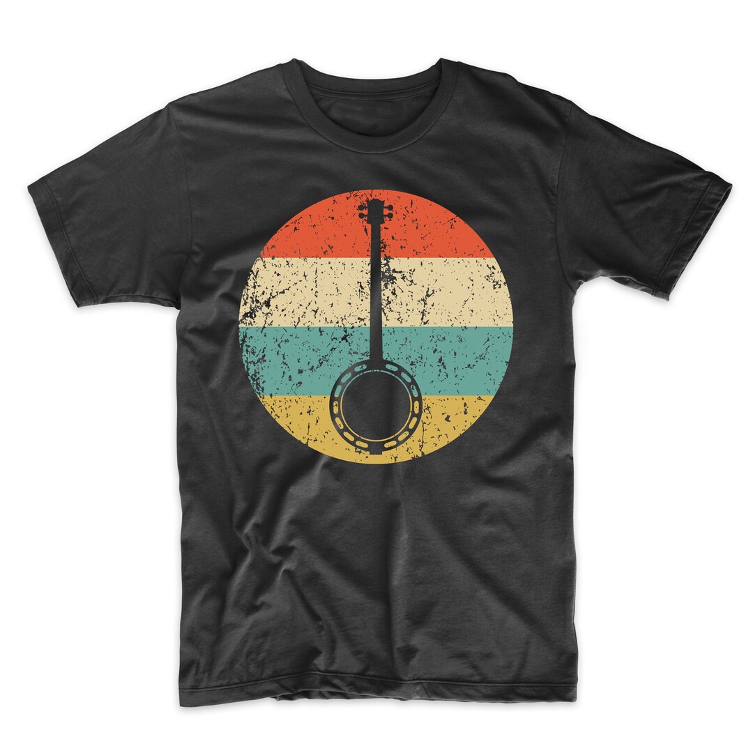 Banjo T-shirt Banjo Musical Instrument Silhouette Retro Banjo Player ...