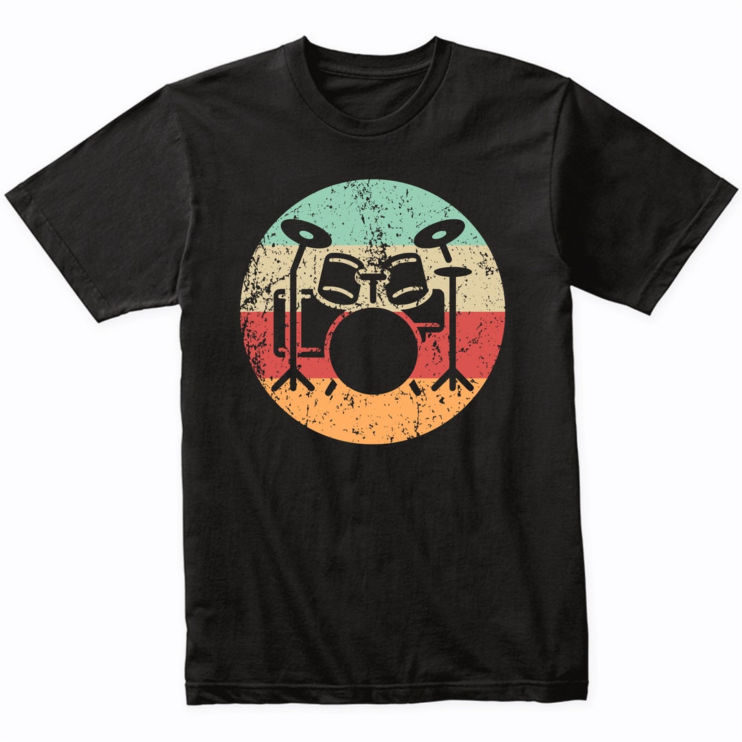 Retro Drum Set Shirt - Men's Drums T-shirt - Gift for Drummer - Drummer ...