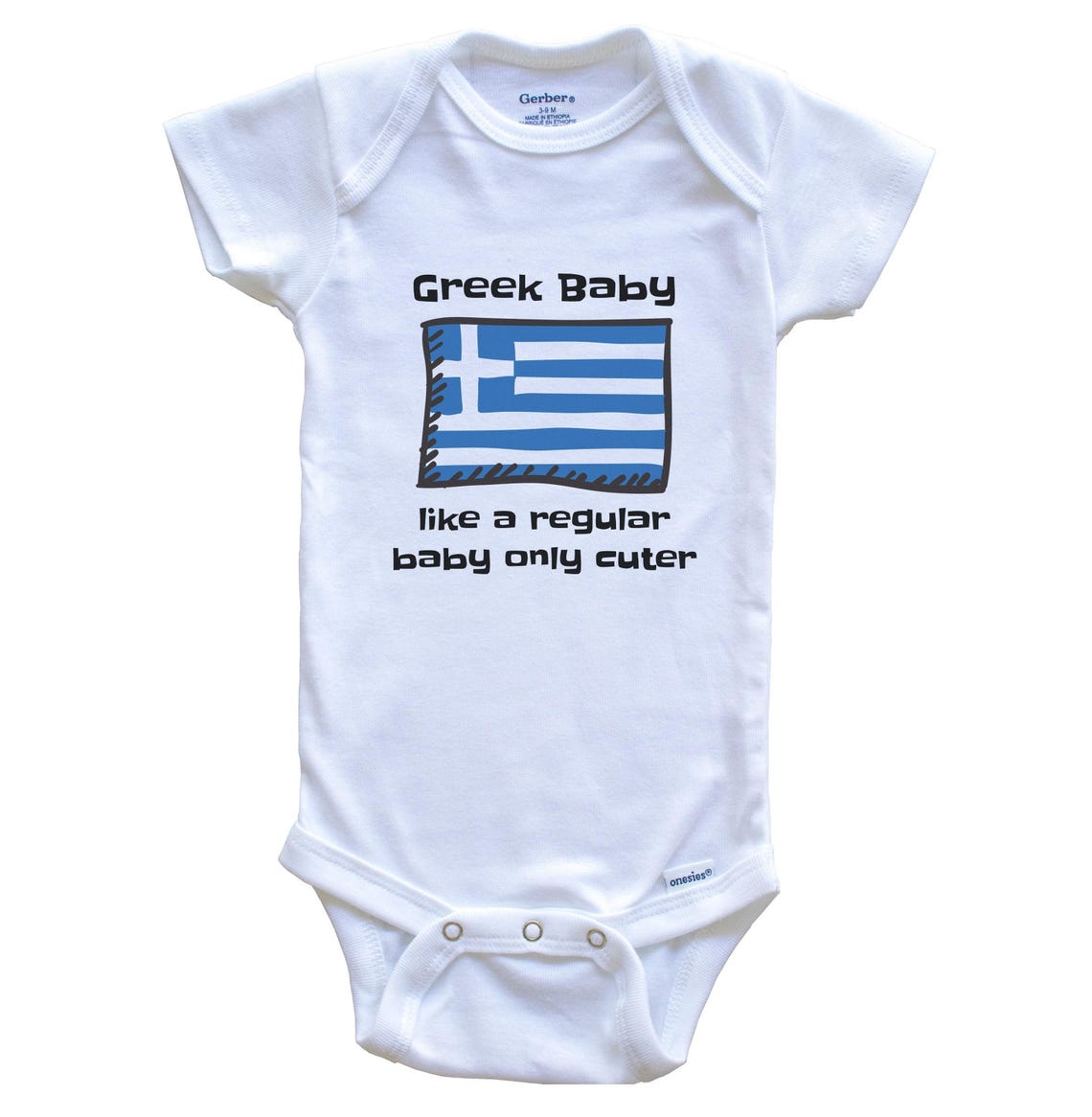 Greek Baby Like A Regular Baby Only Cuter Funny Greece Flag Baby ...