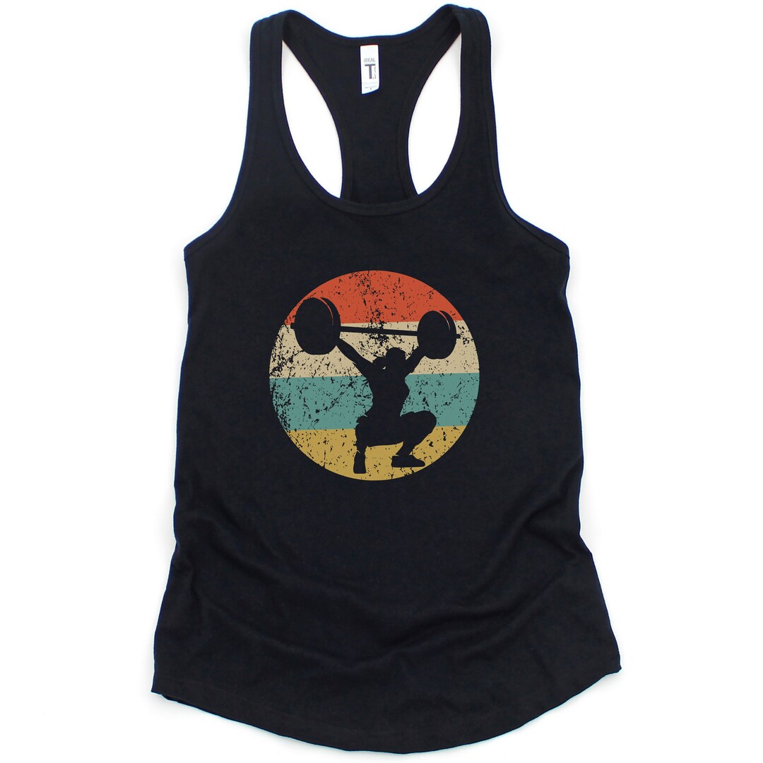 Weightlifting Tank Top - Retro Female Weightlifter Tank Top - Women's ...