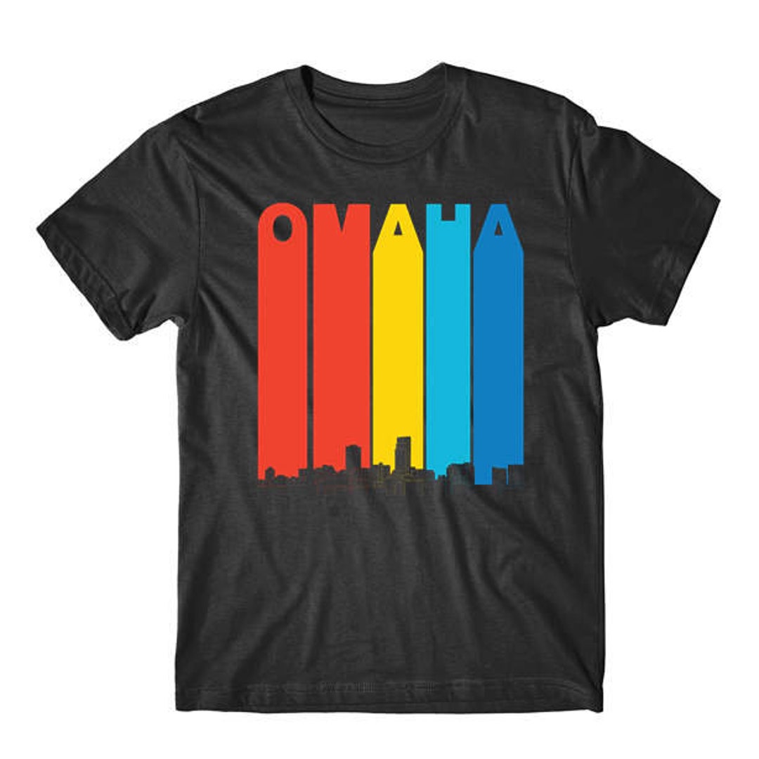 Men's Omaha Shirt - Vintage 1970's Style Omaha Nebraska Skyline T-shirt ...