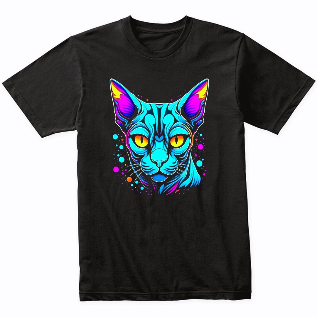 Sphynx Cat Psychedelic Cat Art T-shirt - Sphynx Cat Owner Gift - Sphynx ...