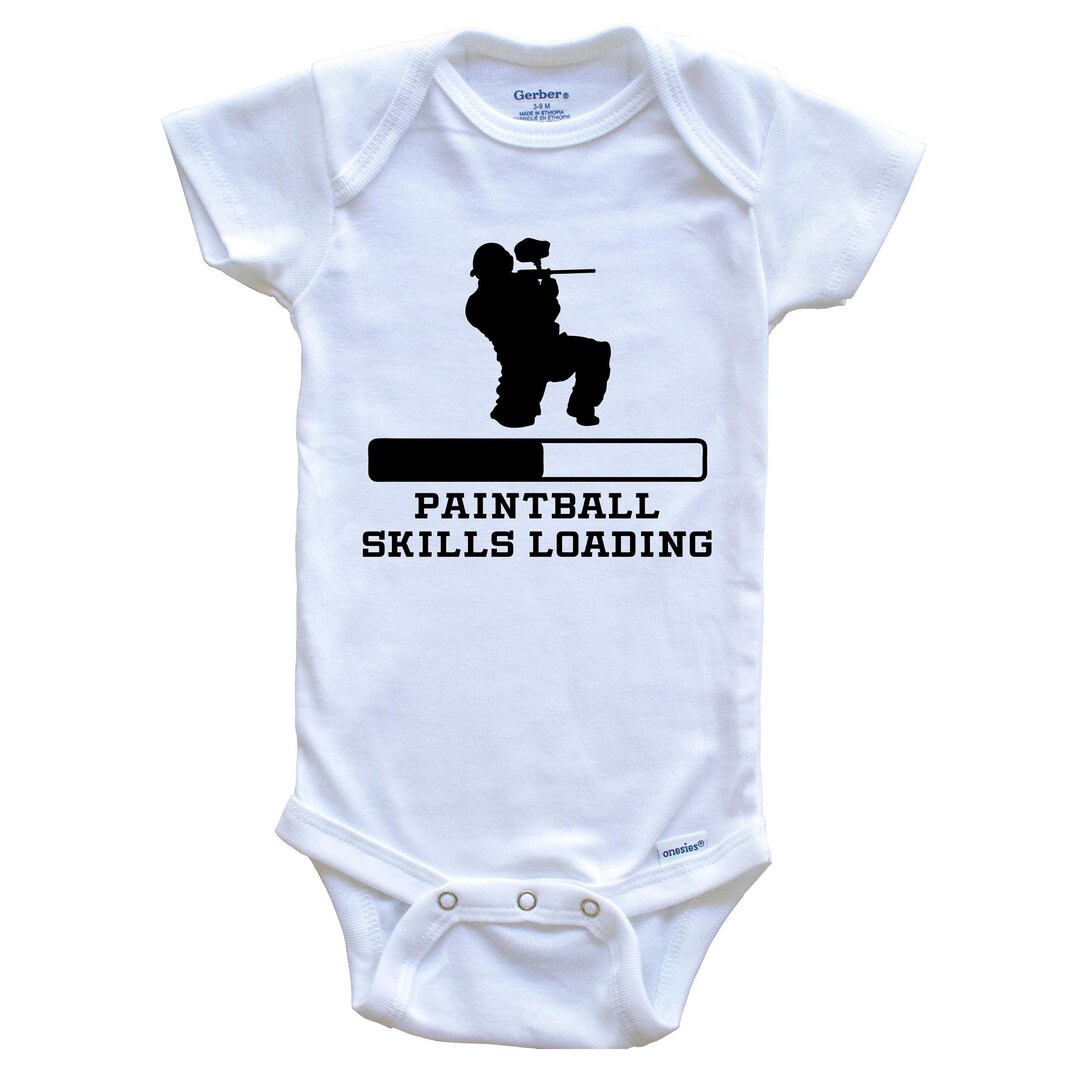 Paintball Skills Loading Baby Bodysuit - Funny Paintball Baby One Piece ...