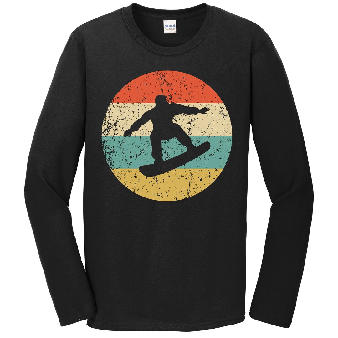 Snowboarding Shirt - Vintage Retro Snowboarder Long Sleeve T-shirt ...
