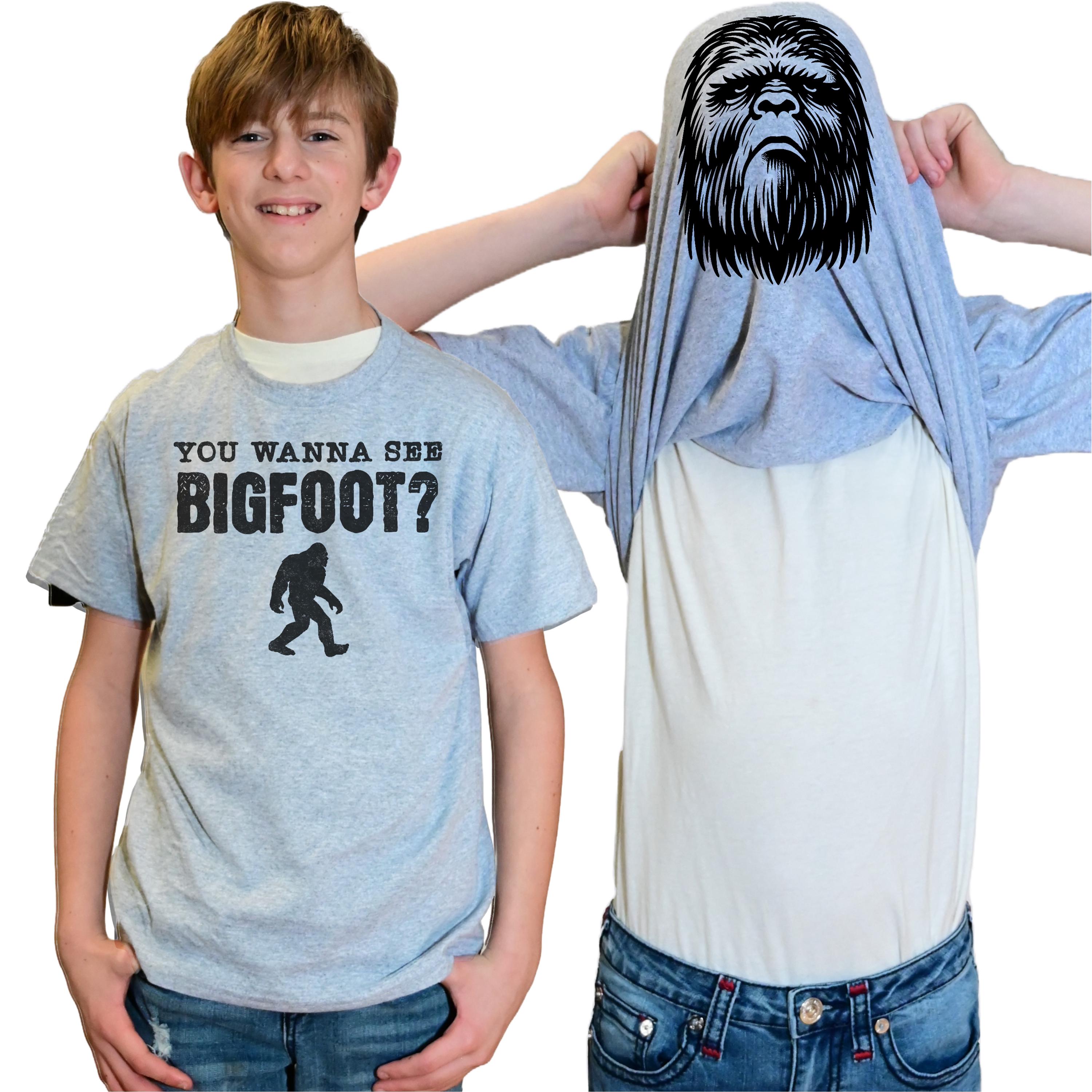 You Wanna See Bigfoot? Funny Flip Shirt Sasquatch Face T-shirt ...