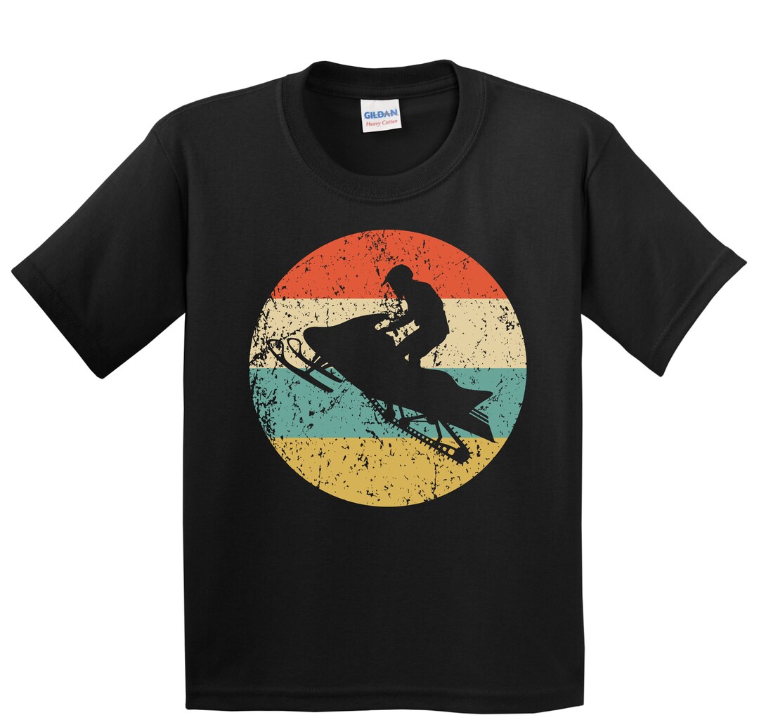 Kids Snowmobile Shirt - Retro Snowmobiling T-shirt - Snowmobiler Icon ...