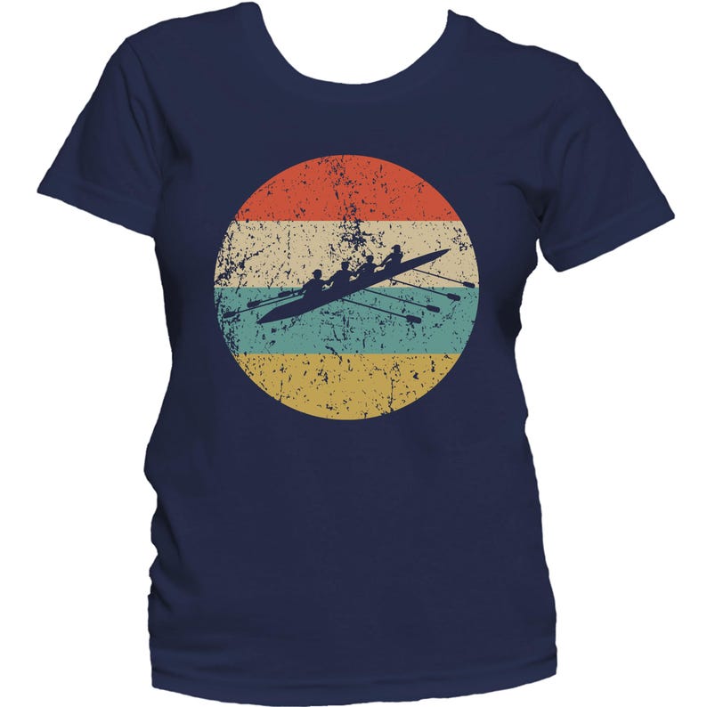 Women's Crew Team T-shirt - Crew Boat Rowing Silhouette Retro Rower ...