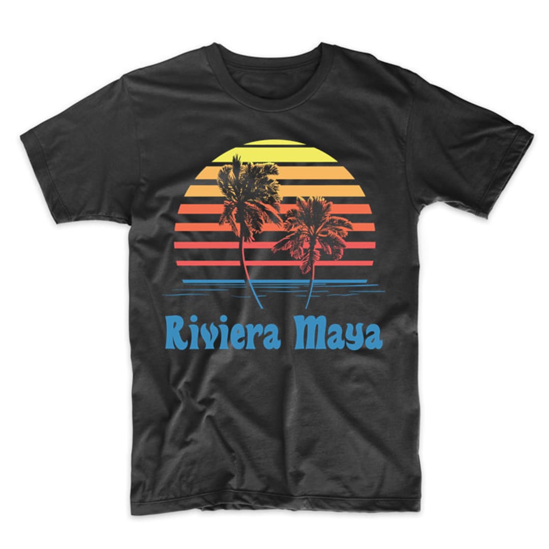 Riviera Maya Mexico Sunset Palm Trees Beach Vacation T-shirt by Really ...