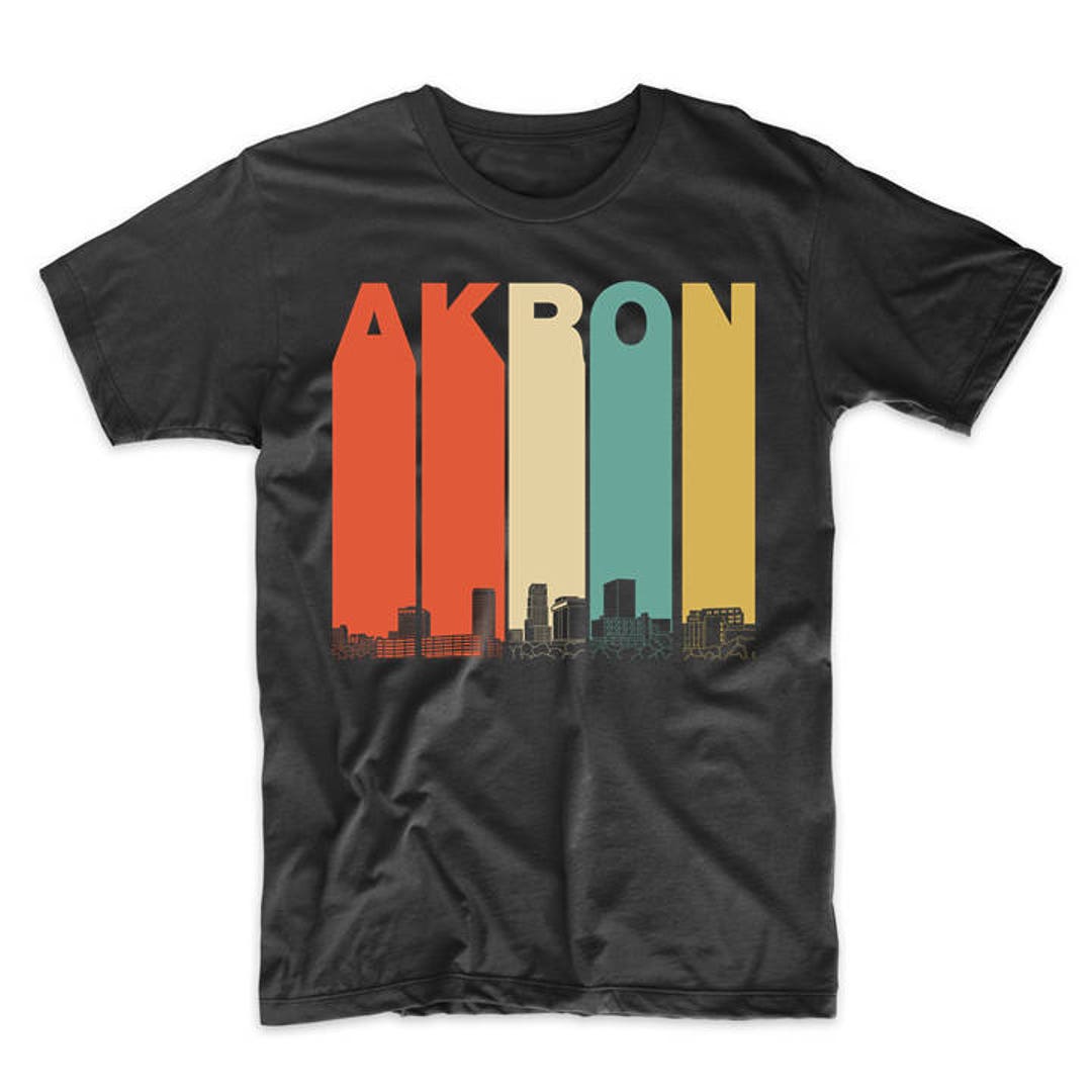 Men's Akron Shirt - Retro 1970's Style Akron Ohio Skyline T-shirt by ...