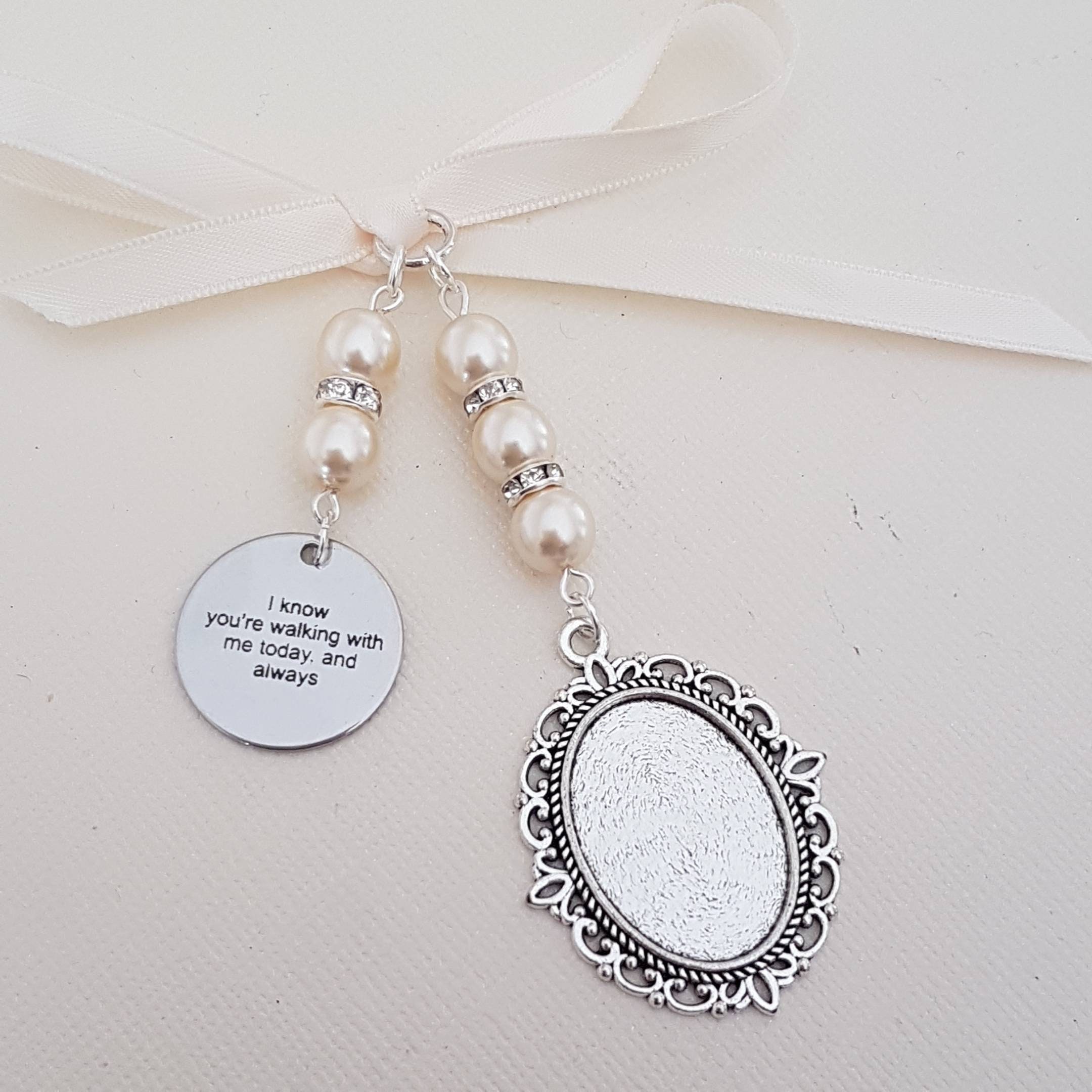 Wedding Bouquet Charm Photo Frame Charm Oval Silver Photo - Etsy