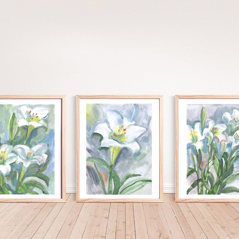 White Lily Painting - Etsy