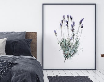 Lavender Watercolor Art Print. Lavender Home Decor. Lavender Kitchen ...