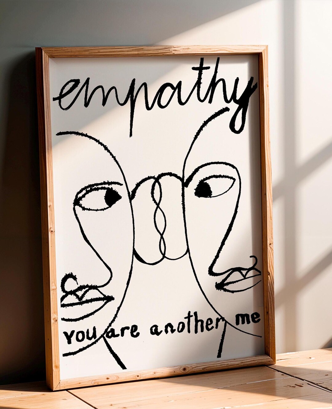 Empathy Poster, Black and White Minimalist Print, Therapist Office ...