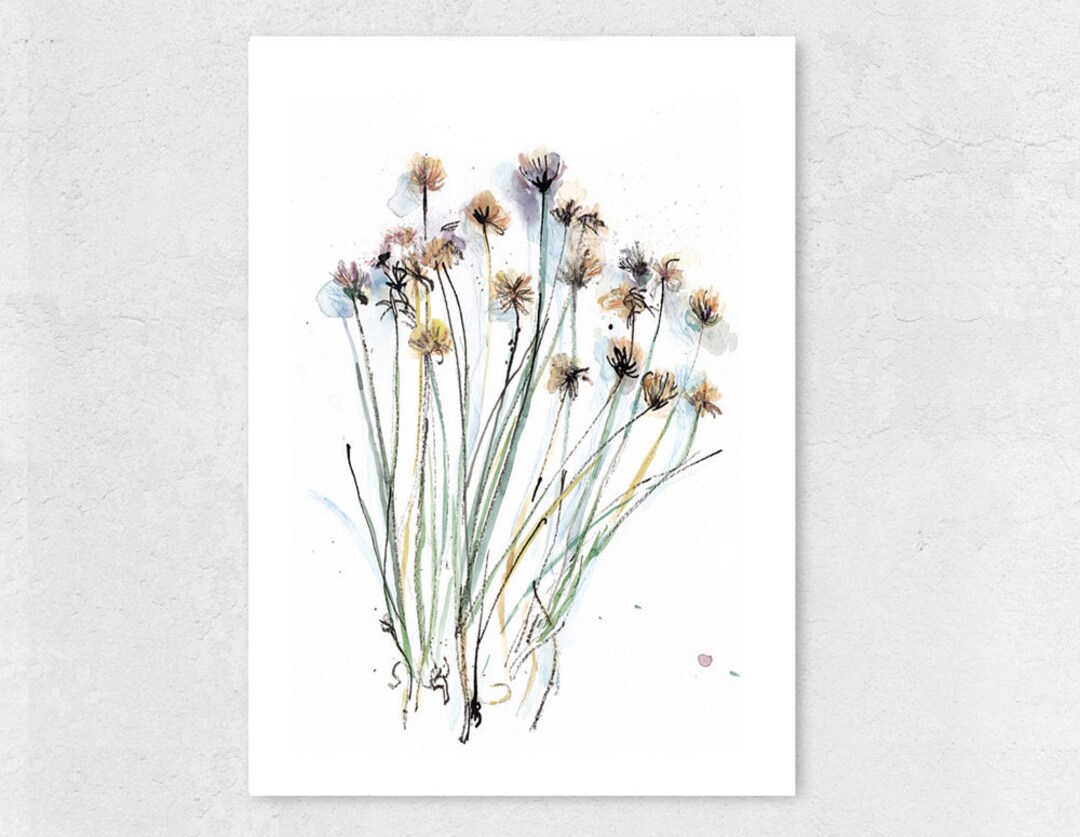 Chives Downloadable Print, Herbal Painting, Digital Chives Print ...