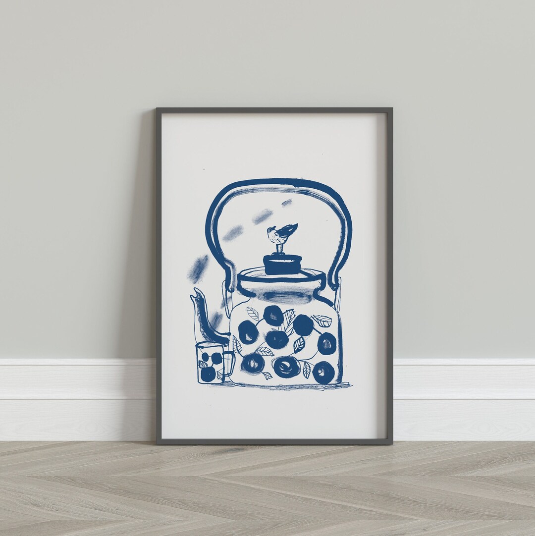 Chinoiserie Teapot Poster for Stylish Teatime Wall Decor - Etsy