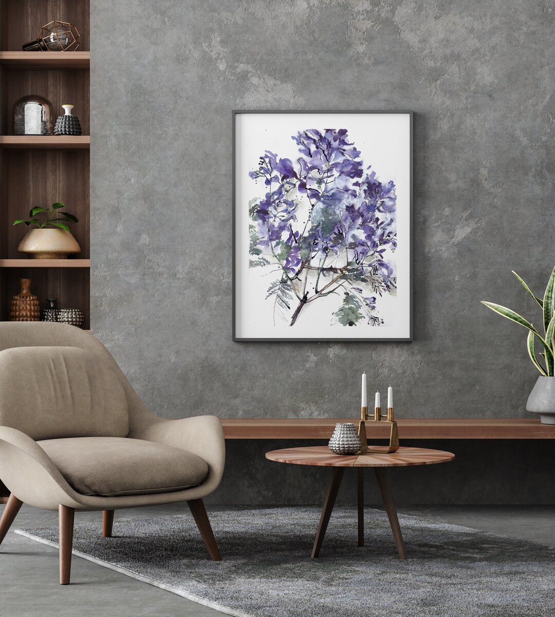 Jacaranda Watercolor Wall Print From an Original Painting - Etsy
