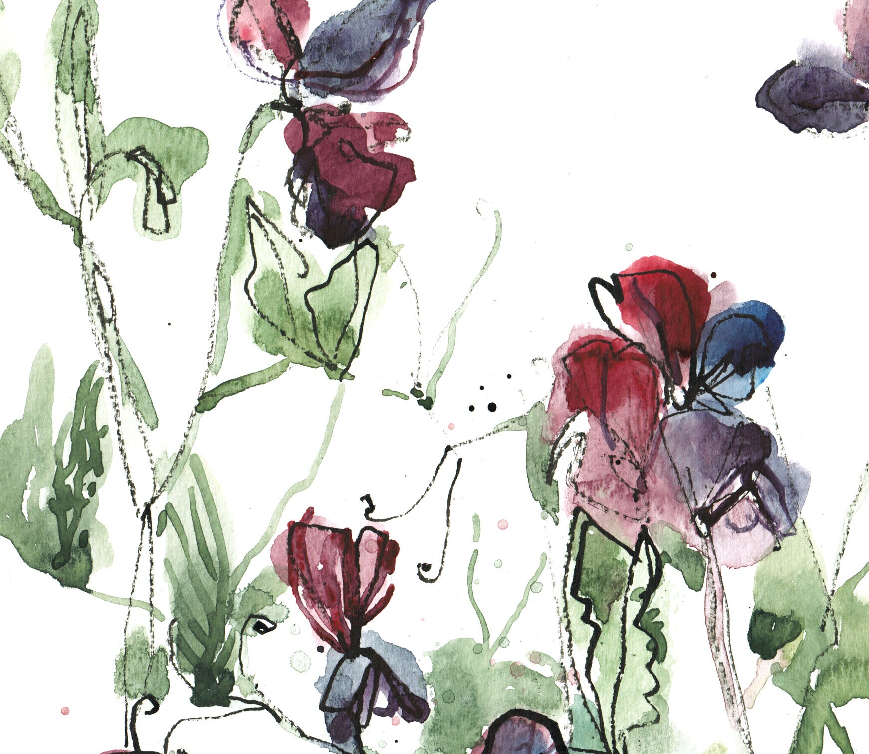 Sweet Pea Print Watercolor Painting Sweet Pea Poster Floral | Etsy