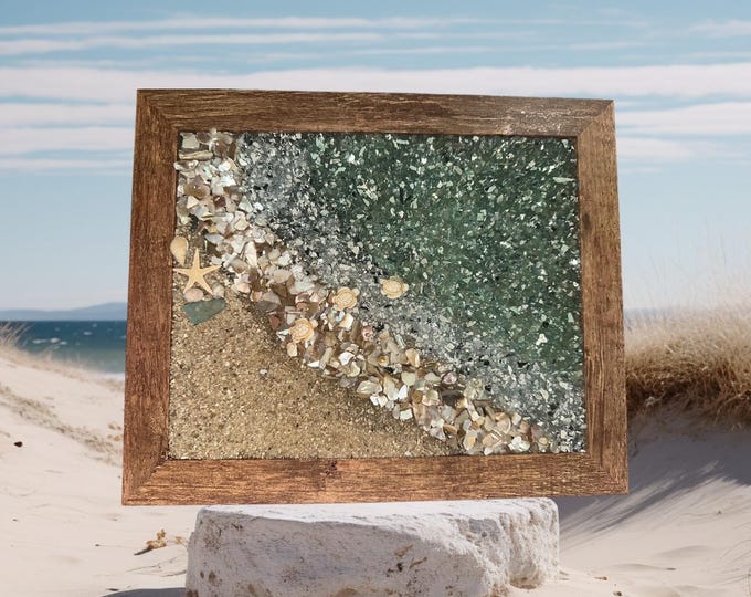 Ocean Art Crushed Glass Seascape 8x10 Frame - Etsy