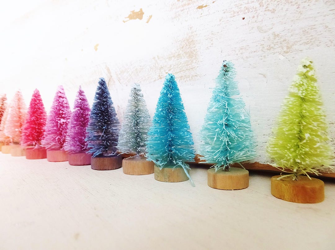 COLORFUL SUMMER Bottle Brush Trees : Hand Dyed, Set of 13, Crafts, 2 ...