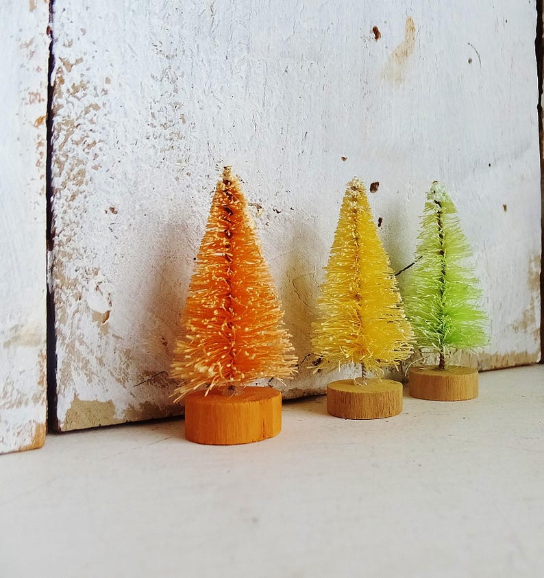 COLORFUL SUMMER Bottle Brush Trees : Hand Dyed, Set of 13, Crafts, 2 ...