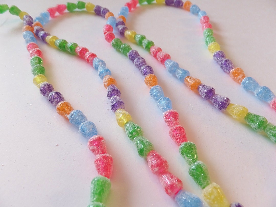 Candy Land Christmas Gum Drop Garland: Tiny Glittered Faux Candy ...