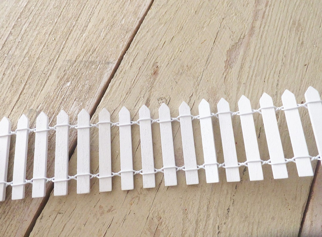 Mini White Picket Fence: Mixed Media ~2 Inches Tall X 35 Inches Long ...