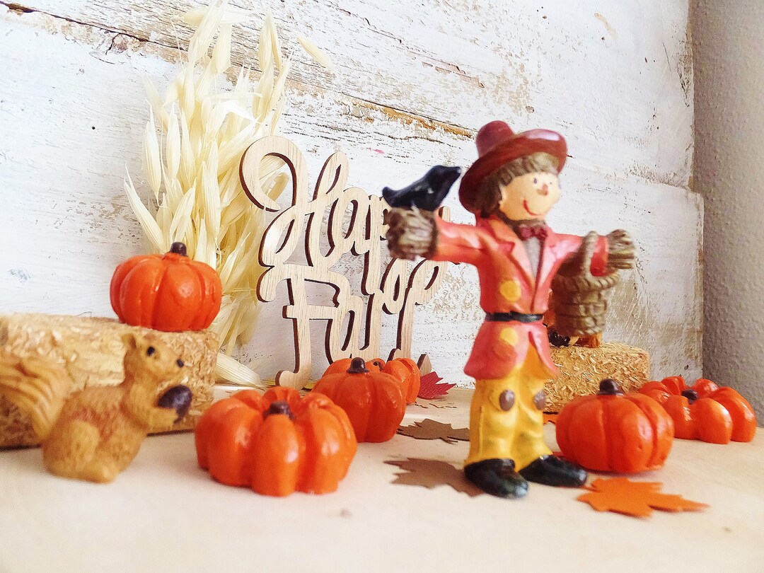 Fall Scarecrow Kit: 11 Piece Set Pumpkins Fall Leaves Hay - Etsy