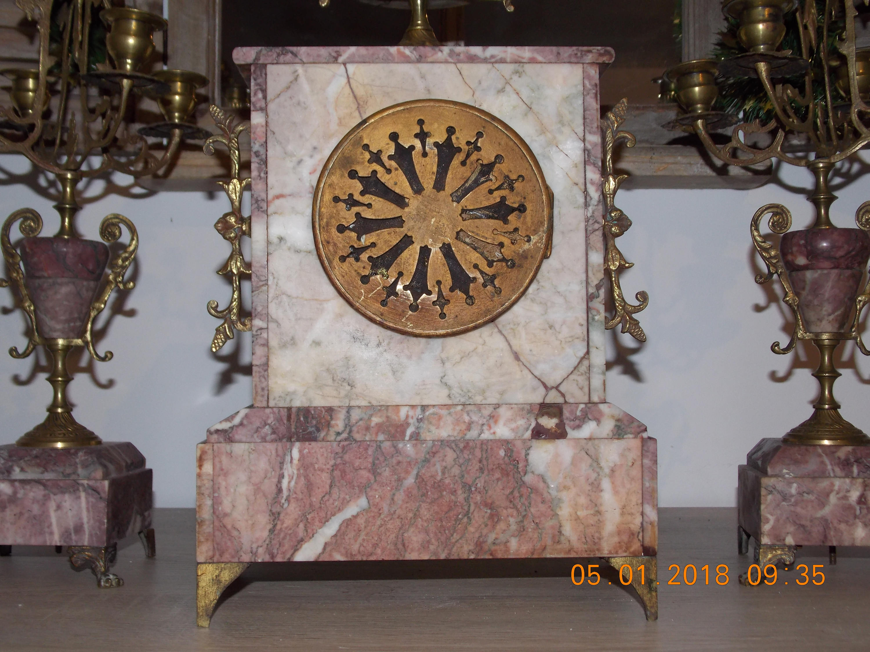 Antique French Marble Clock and Pair of Candelabra Garnitures - Etsy