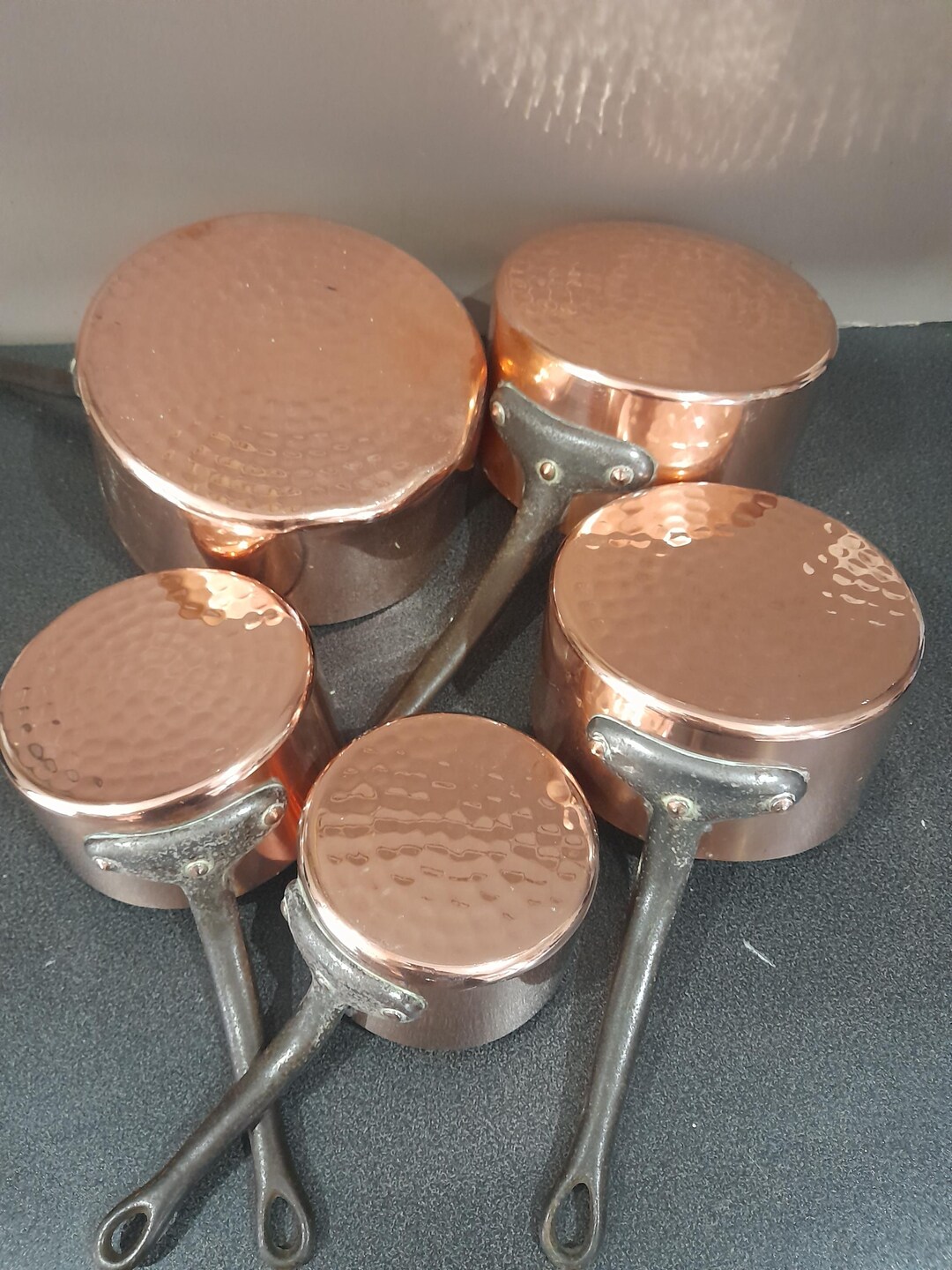 Copper Saucepans Copper Pots and Pan Set Made by Villedieu - Etsy