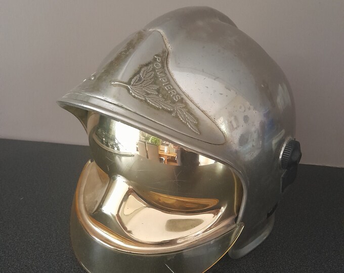 Vintage French Firemans Helmet Pompiers - Etsy