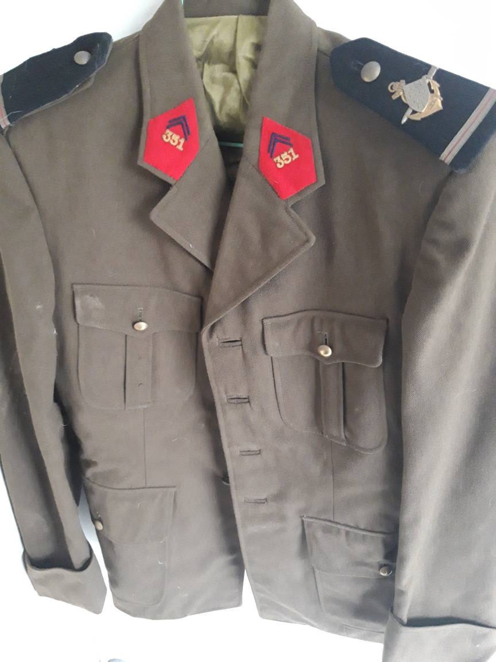 Vintage French Military Uniform Jacket - Etsy