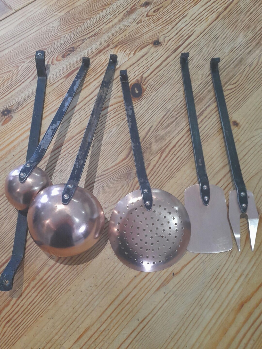 Vintage Copper and Stainless Steel French Serving Utensils - Etsy