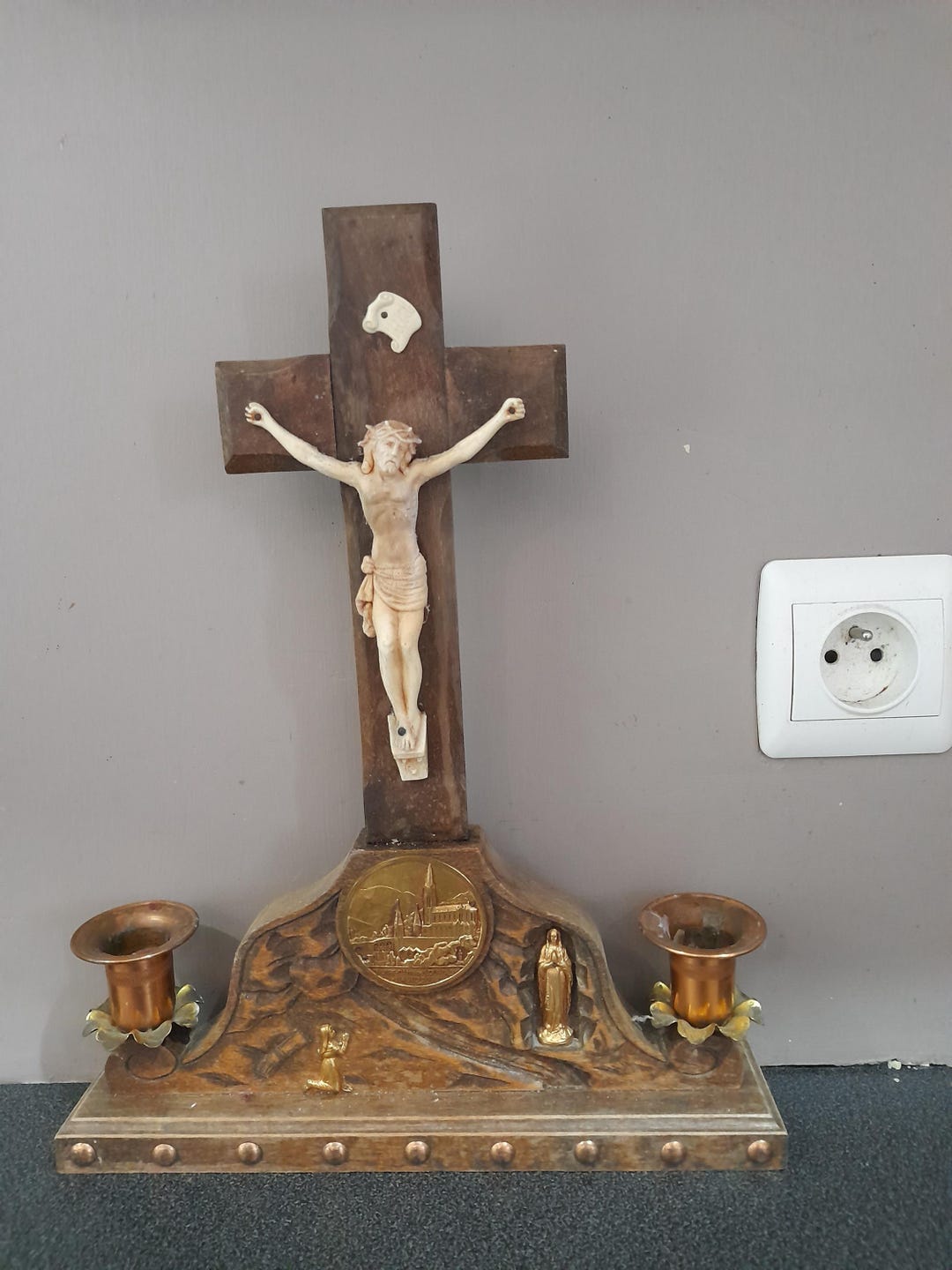 Jesus on Cross Candle Stick Holder - Etsy