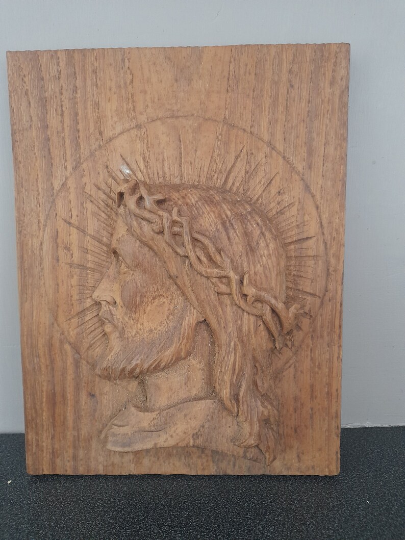 Jesus Wood Carving of Christ's Face Hand Carved - Etsy
