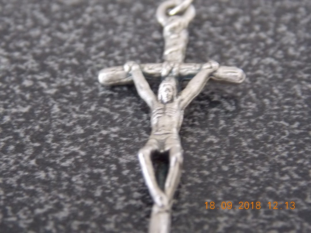 Vintage French Pendent Cross Crucifix Religious Jesus Christian Silver ...