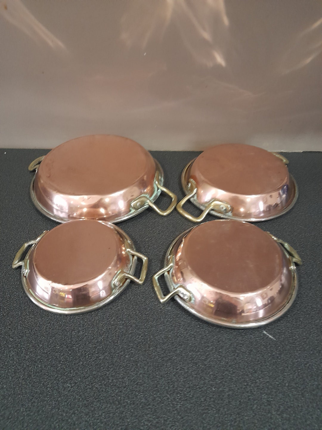 Vintage French Copper Pie Dishes Set of 4 - Etsy