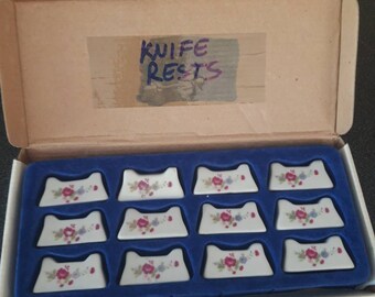 Vintage Set of 12 Vintage Knife Rests in Their Box - Etsy