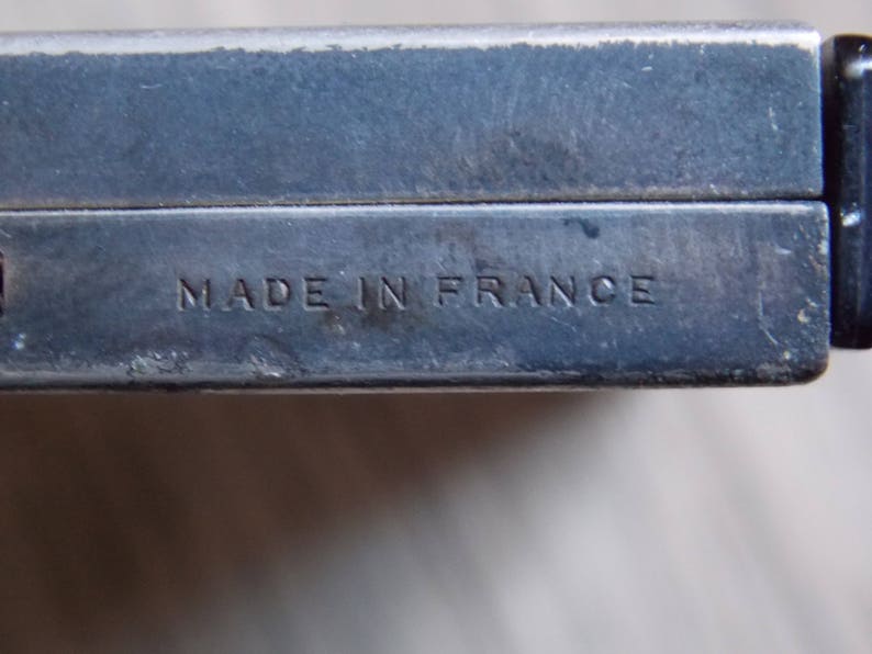 Vintage French Silver plated Compact Mirror | Etsy