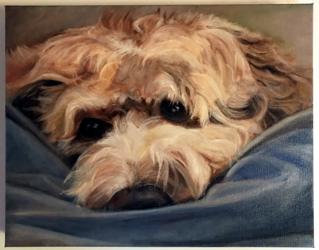 Golden Doodle, Doodle, Oil Painting, Dog Painting, Pet Portrait ...