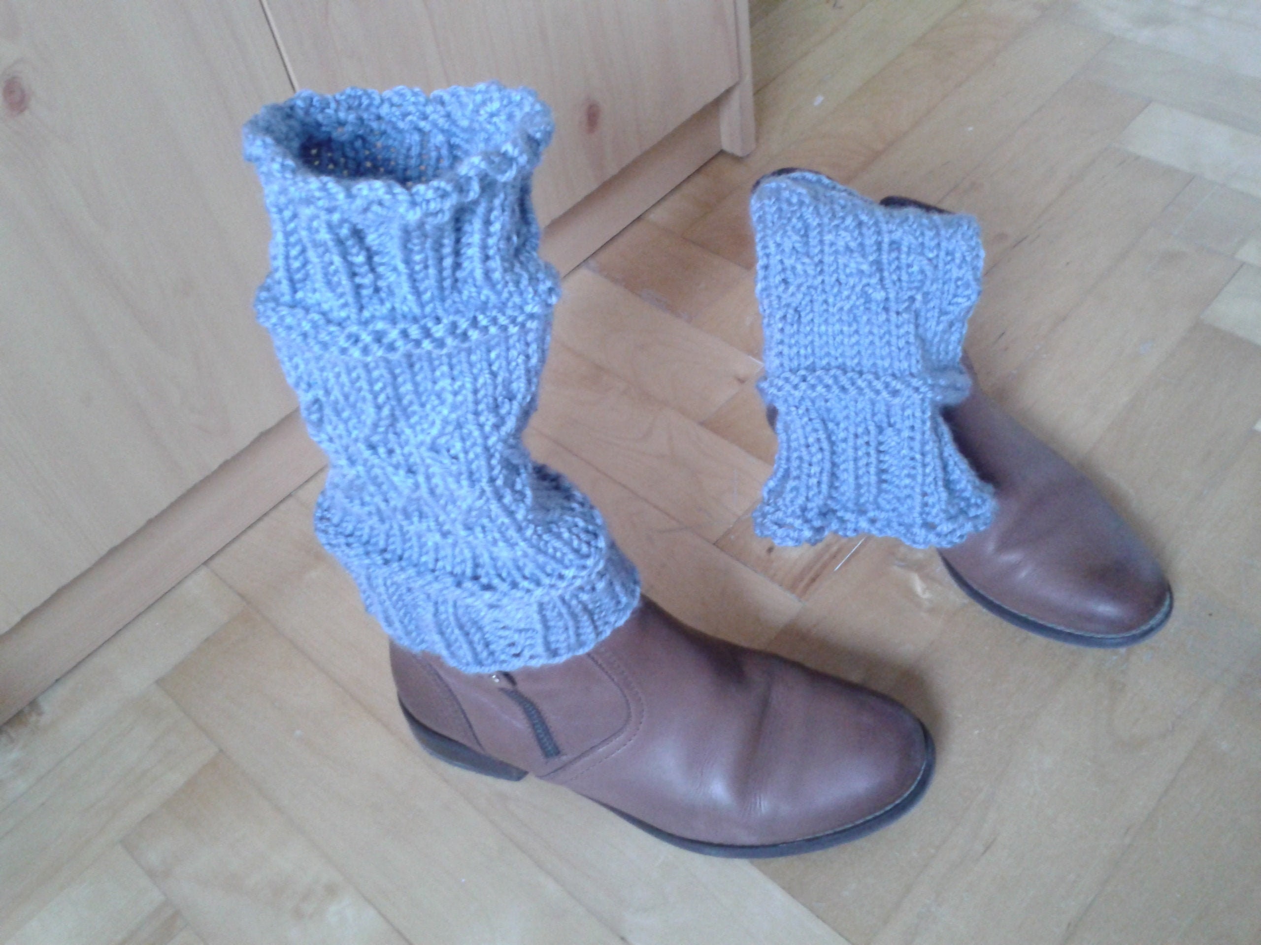 Leg Warmers, Shoe Cuffs, Ankle Cuffs, Grey Knit Cuffs, Ankle Warmers ...