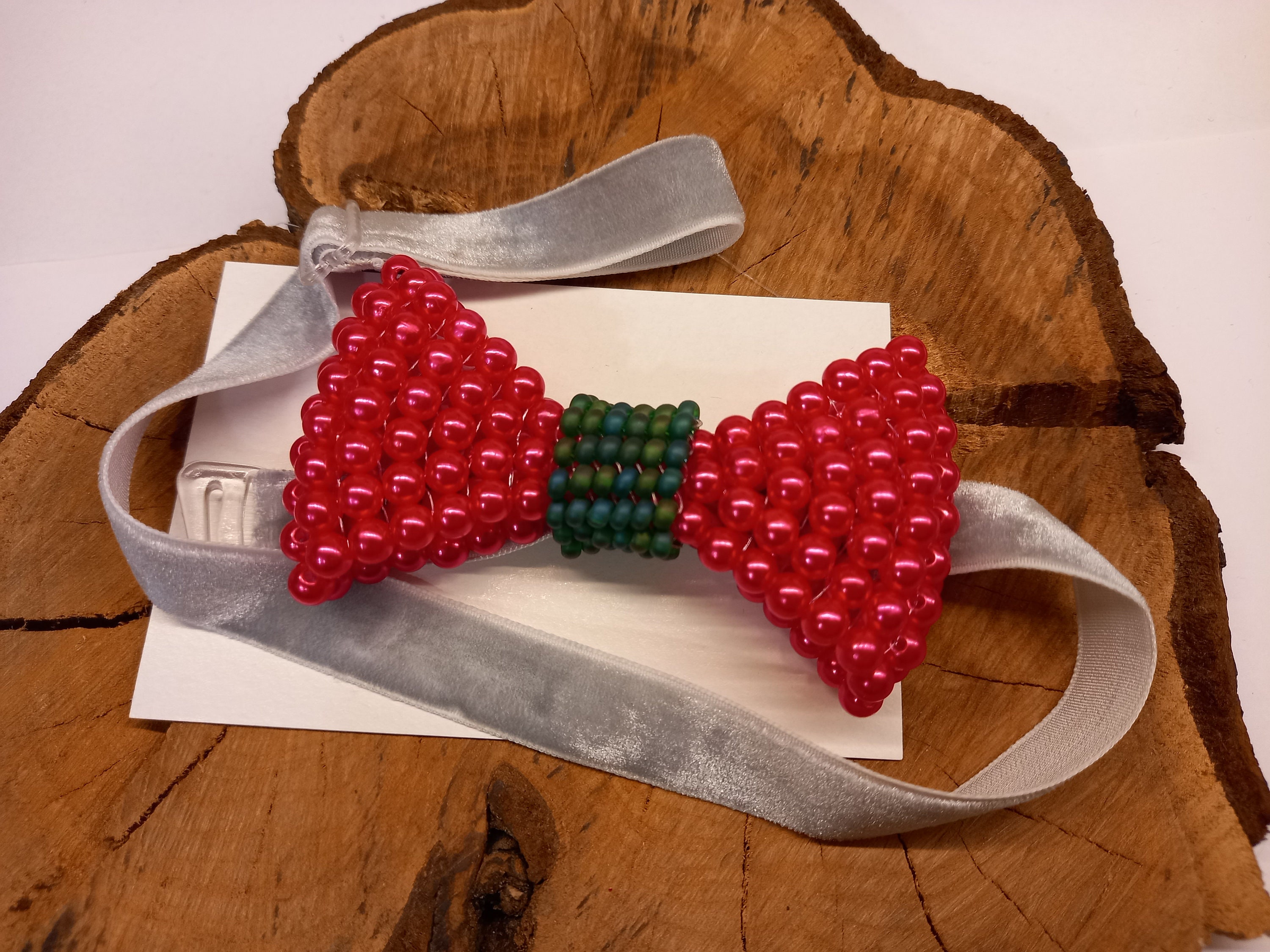 Red Pearls Bow Tie for Men Women, Bow Tie for Christmass, Pearl Beads ...