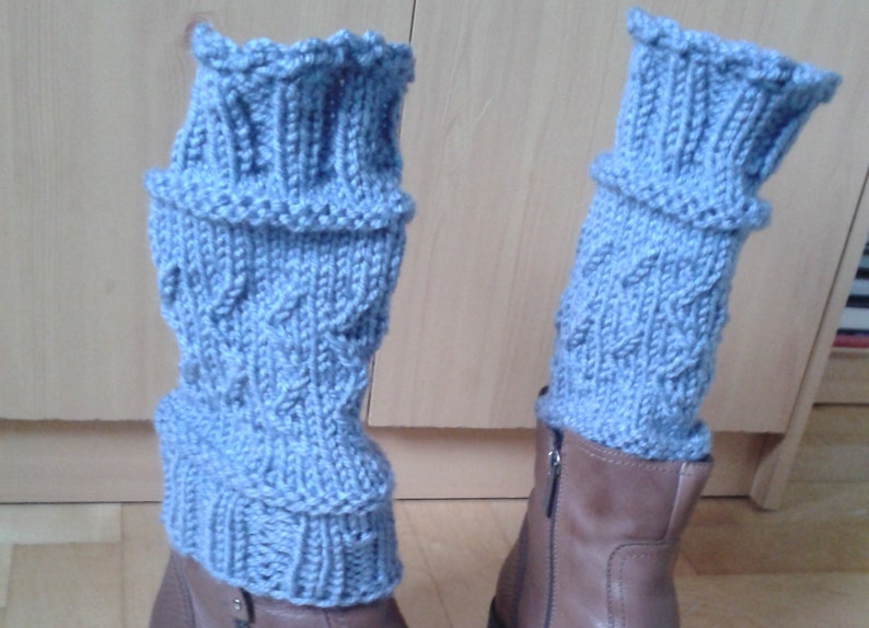 Leg Warmers, Shoe Cuffs, Ankle Cuffs, Grey Knit Cuffs, Ankle Warmers ...