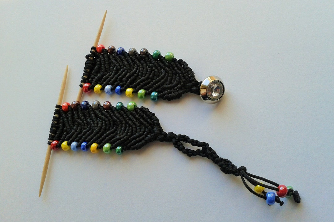 Watch Strap Makrame Black With Colorful Beads, Smartwatch Strap ...
