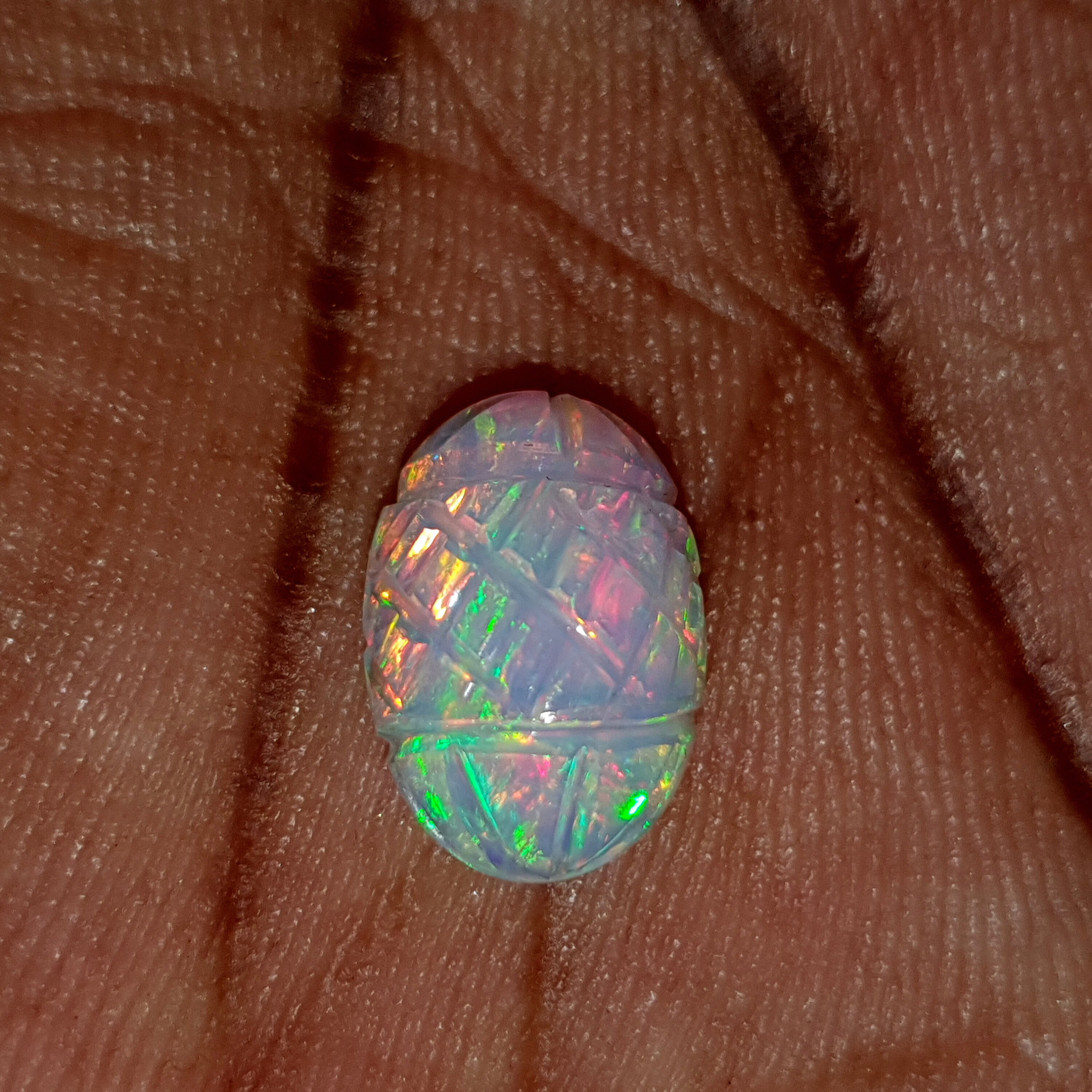 4.20 Carat Natural Opal Carving Oval Shape Carving Welo Fire | Etsy