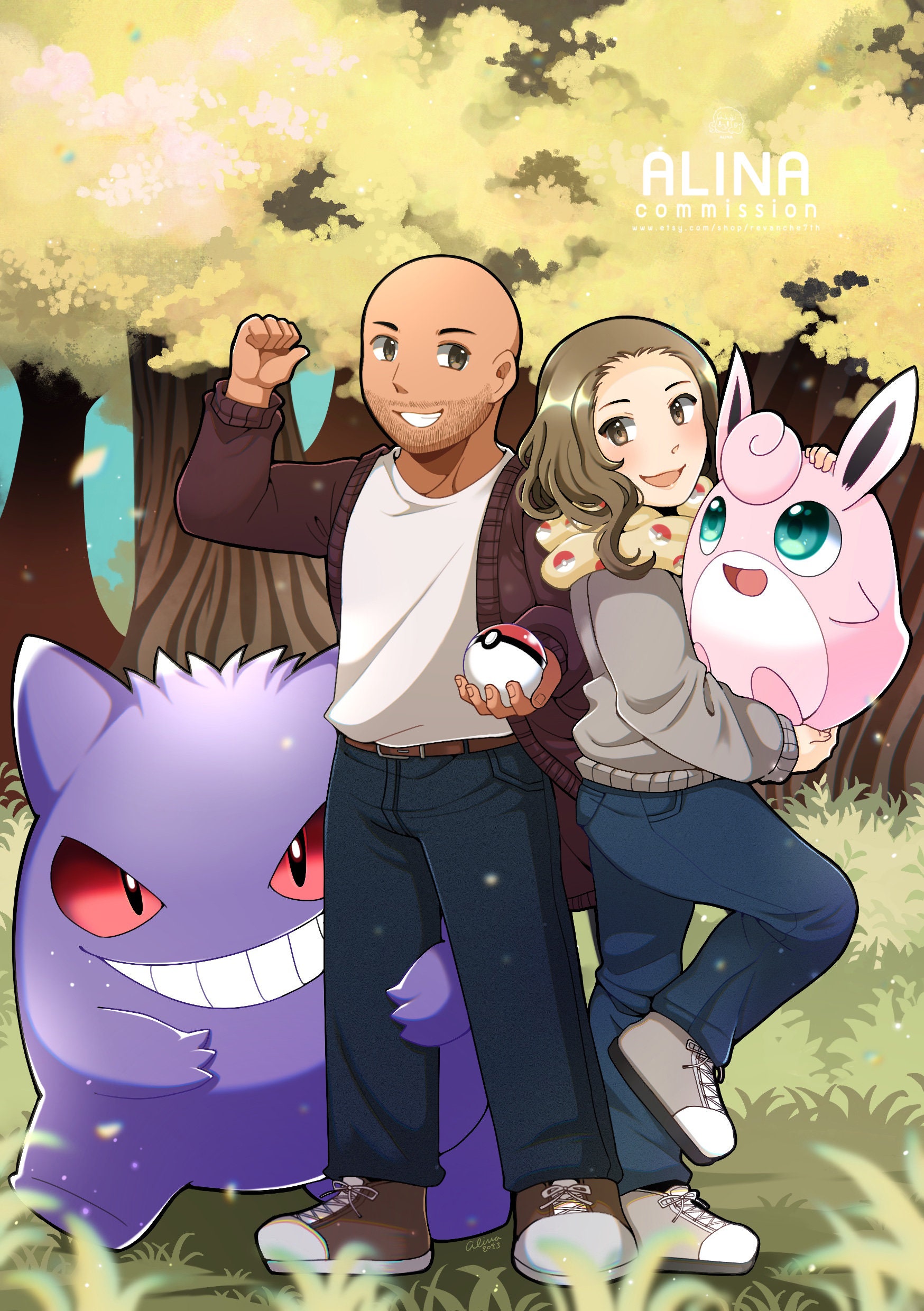 CUSTOM Pokemon Trainer Digital A5 Full Body Simple Background - Etsy