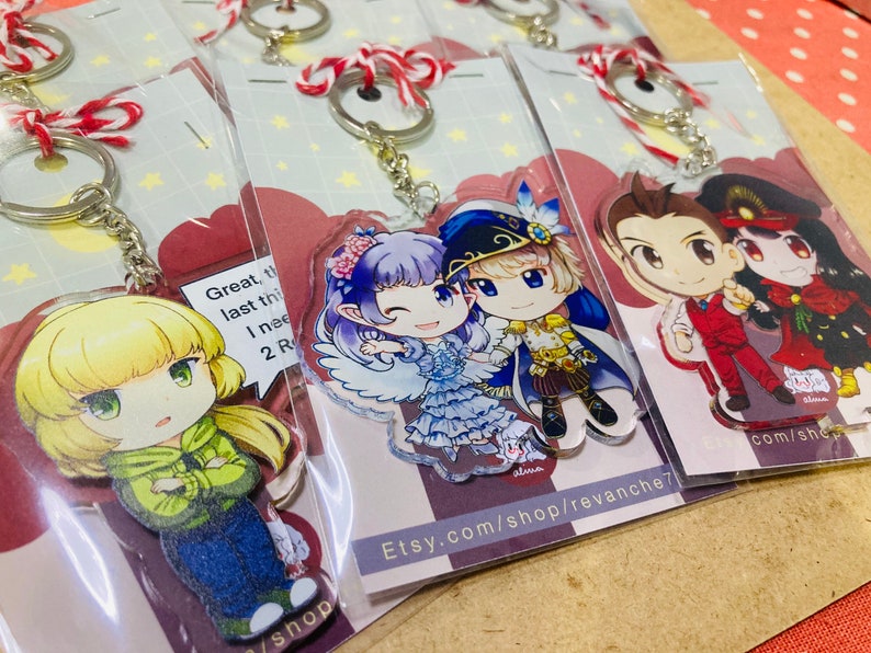 CUSTOM Keychain Standy Chibi Anime Character Commission Couple - Etsy