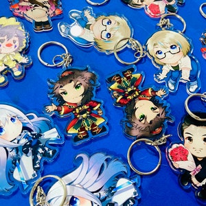 CUSTOM Keychain Standy Chibi Anime Character Commission Couple Vtuber ...