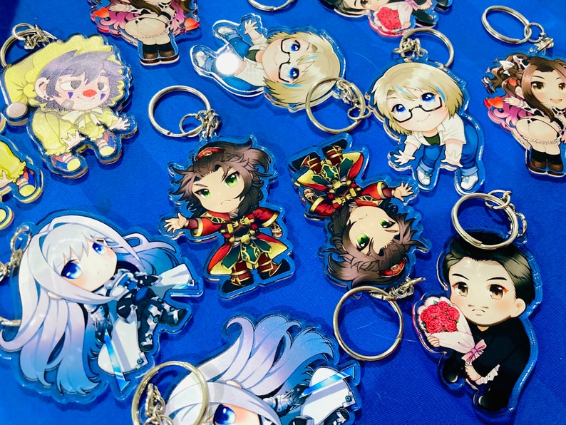 CUSTOM Keychain Standy Chibi Anime Character Commission Couple - Etsy